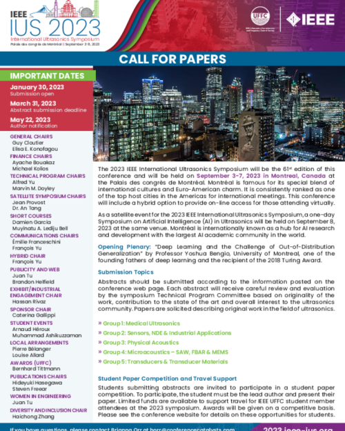 2023 IEEE International Ultrasonics Symposium | IEEE UFFC 2023 IEEE International Ultrasonics Symposium | IEEE UFFC